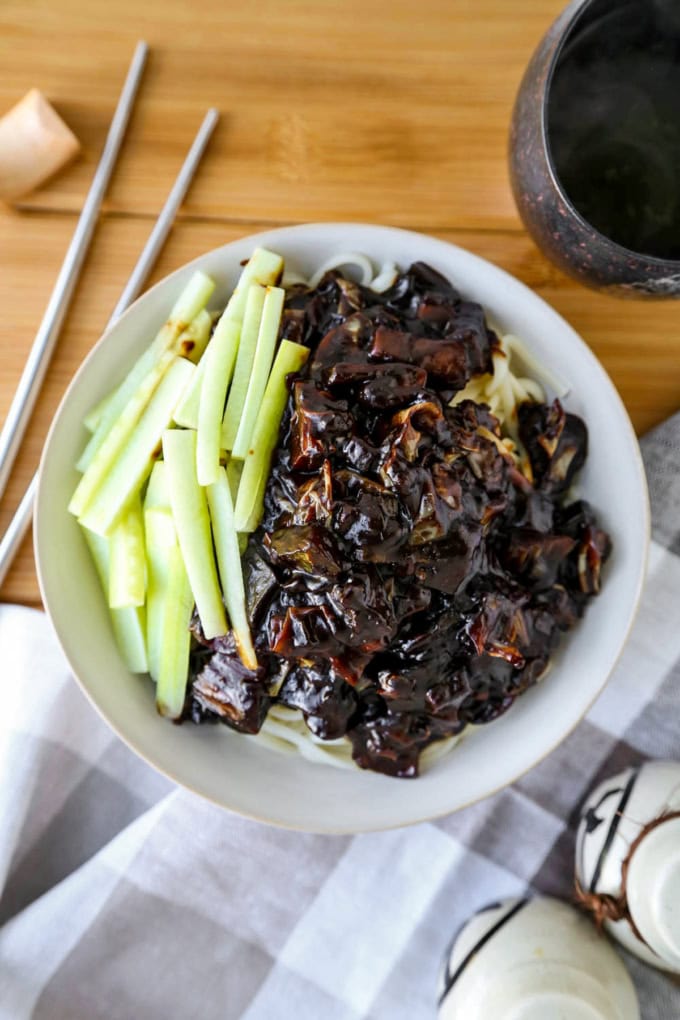 Jajangmyeon (Korean Black Bean Sauce Noodles) | Pickled Plum
