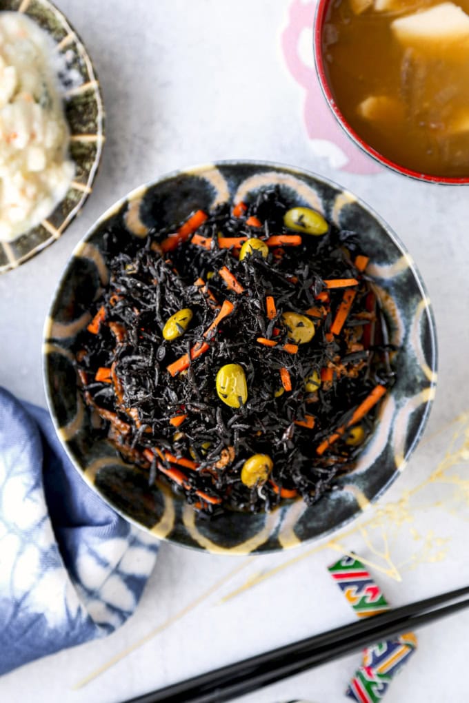 Hijiki Salad (Hijiki No Nimono) | Pickled Plum