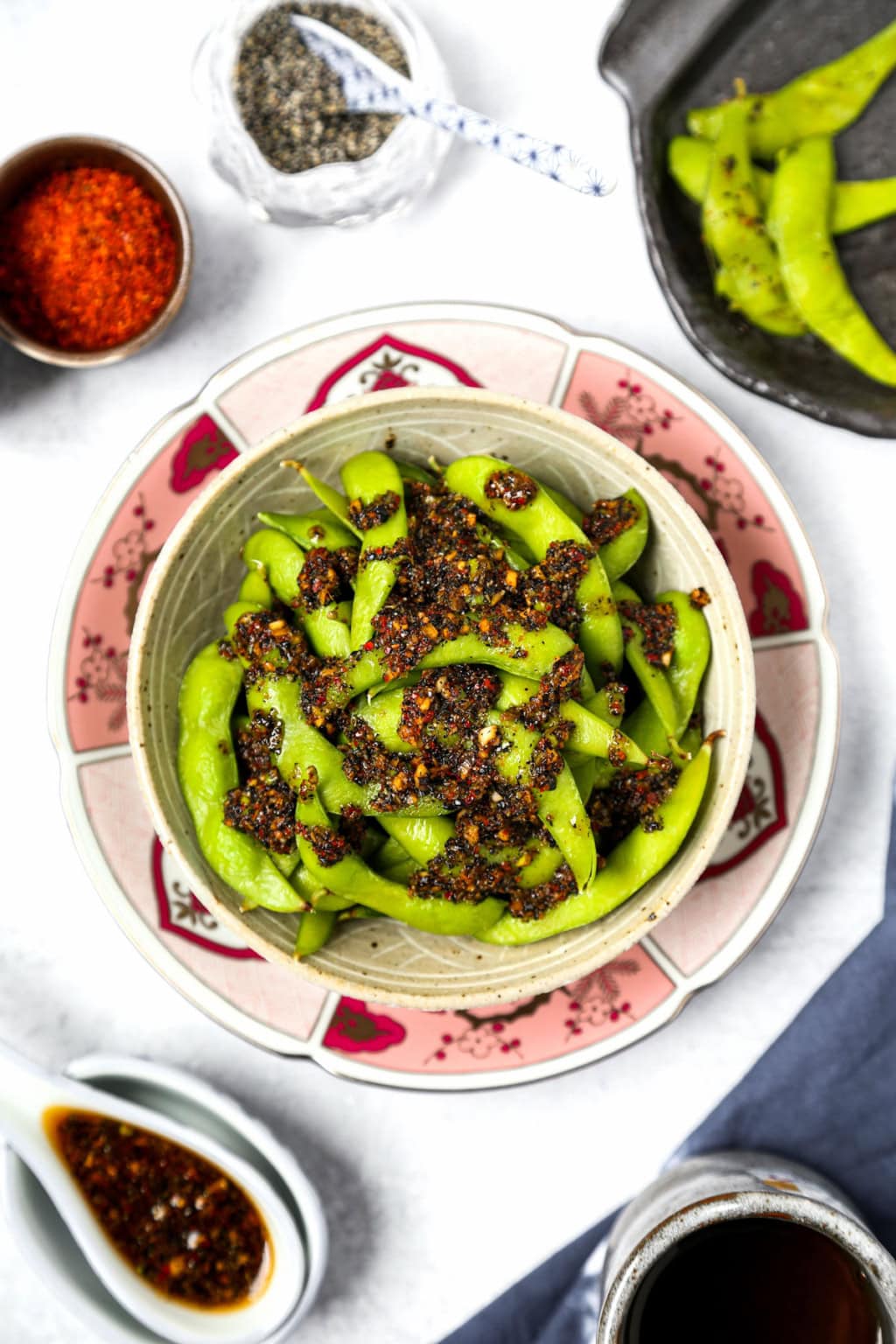 Spicy Edamame With Garlic Sauce | Pickled Plum