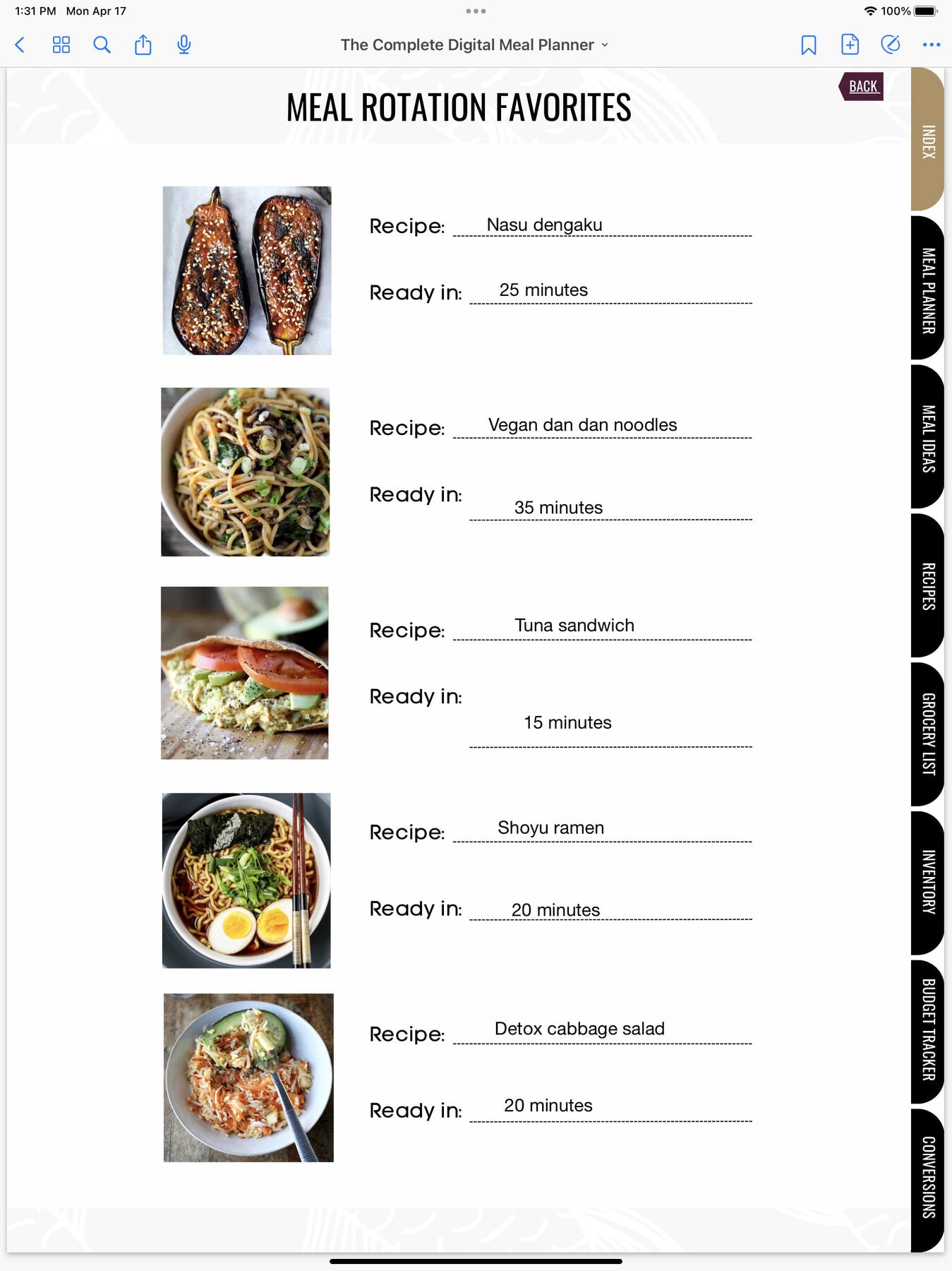 The Complete Digital Meal Planner | Pickled Plum