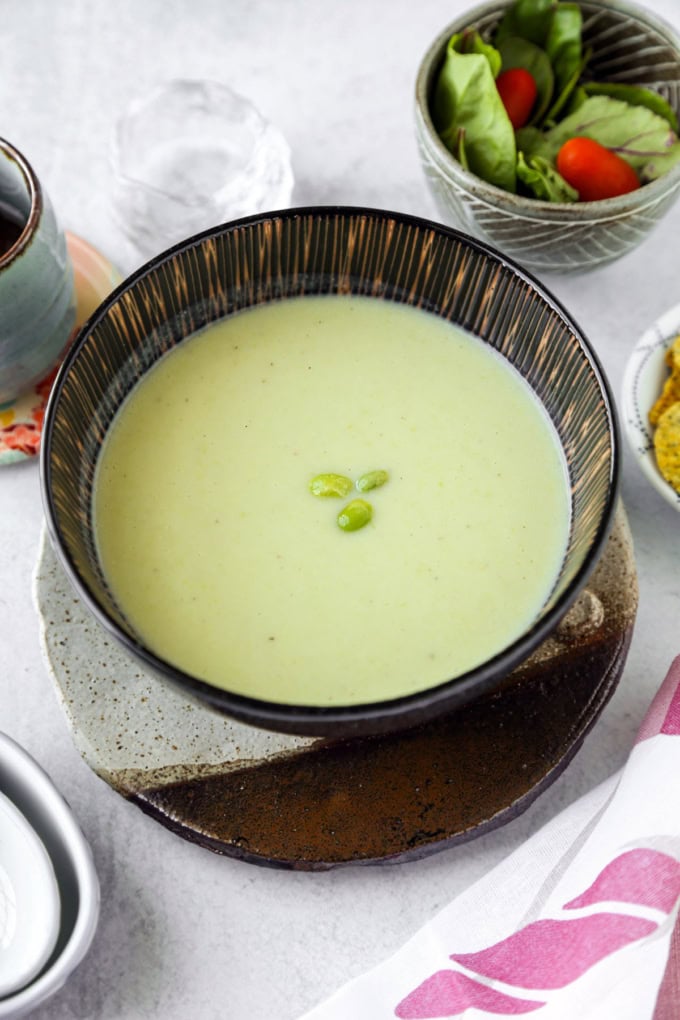 Edamame Vichyssoise (Chilled Edamame and Potato Soup) | Pickled Plum