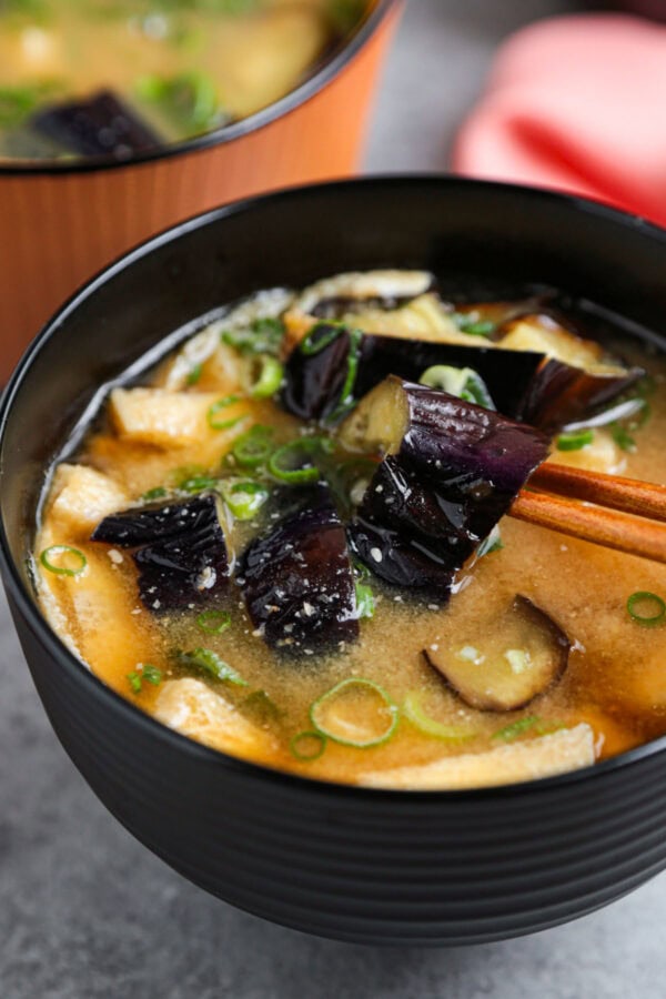 Eggplant Miso Soup (ナスの味噌汁) | Pickled Plum