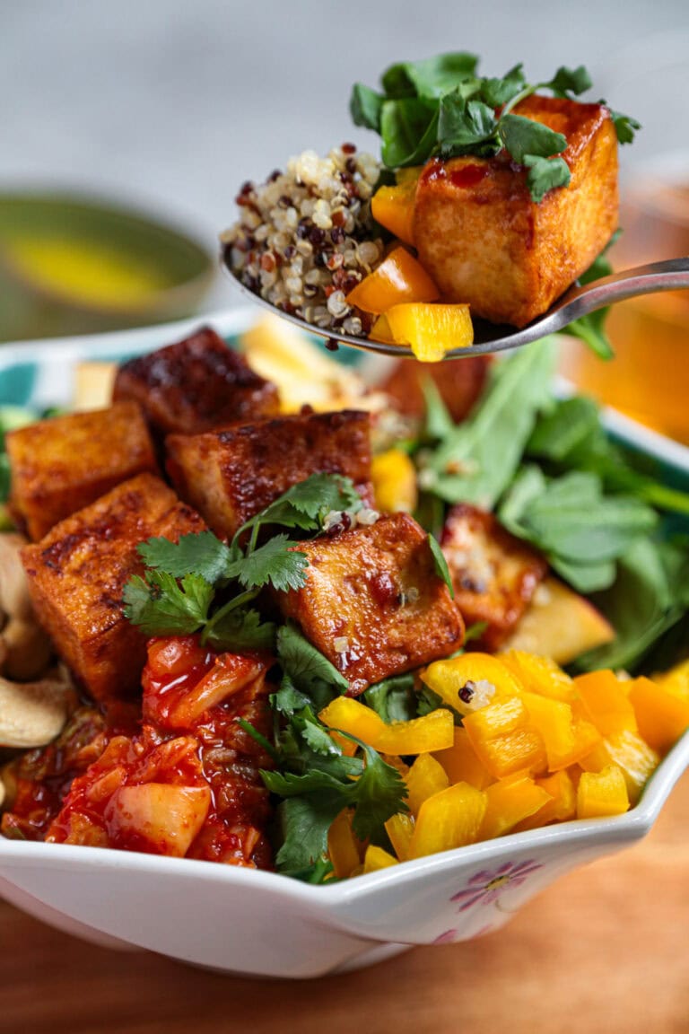Spicy Tofu Quinoa Bowl | Pickled Plum